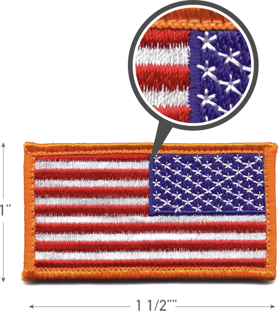 Black / Silver Mini US Flag Patch With Hook Back - Galaxy Army Navy