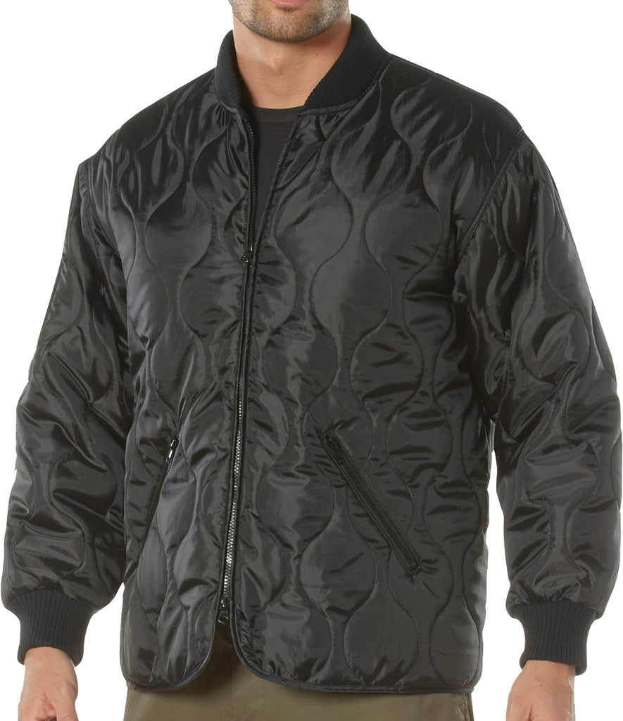 Black - Concealed Carry Quilted Woobie Jacket - Galaxy Army Navy
