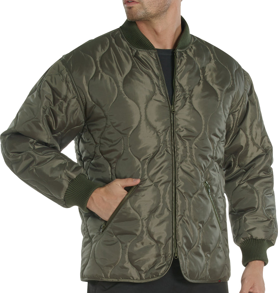 Olive Drab - Concealed Carry Quilted Woobie Jacket - Galaxy Army Navy