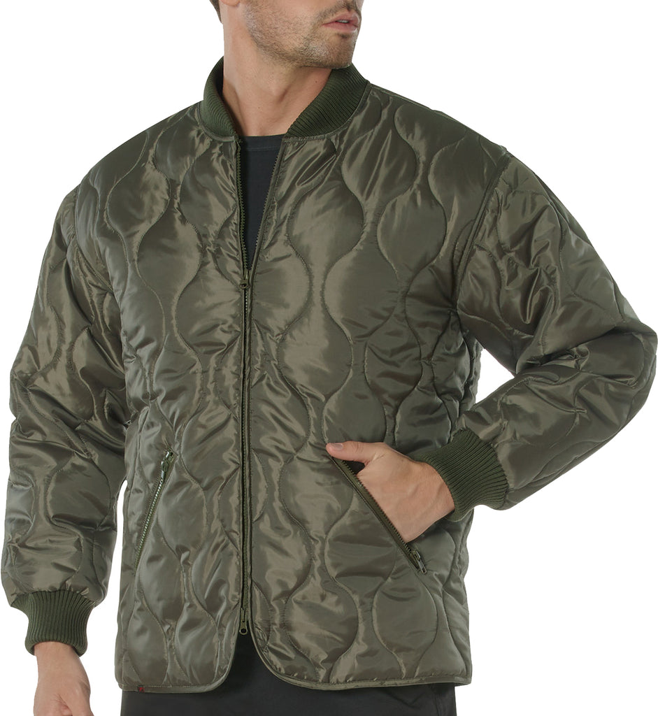 Olive Drab - Concealed Carry Quilted Woobie Jacket - Galaxy Army Navy