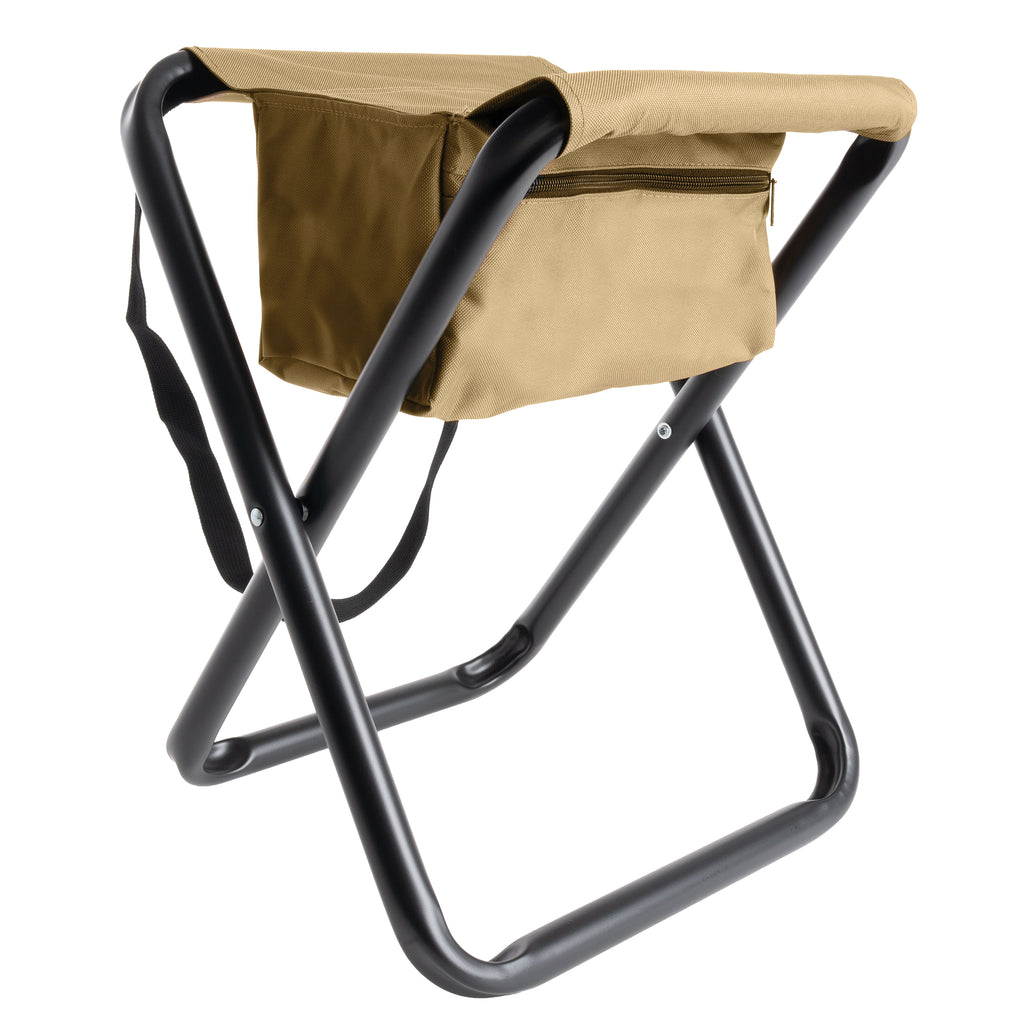 Coyote Brown - Military Deluxe Folding Stool with Pouch - Galaxy Army Navy
