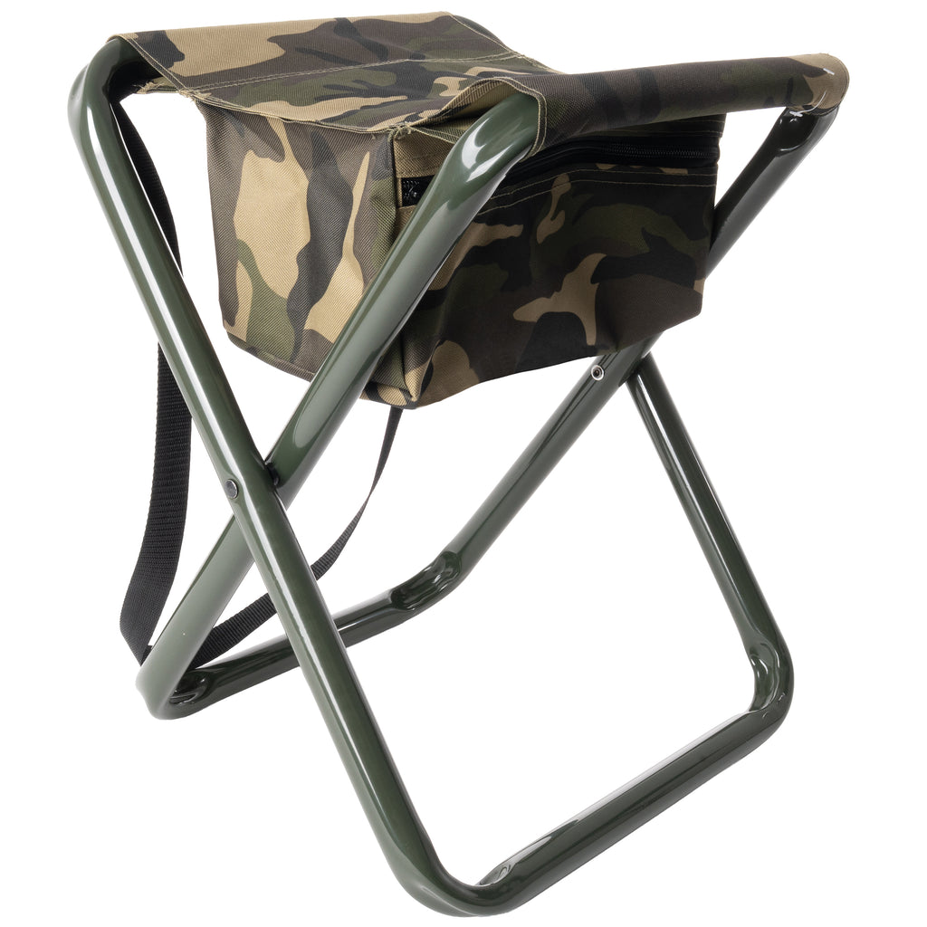 Woodland Camouflage - Military Deluxe Folding Stool with Pouch - Galaxy ...