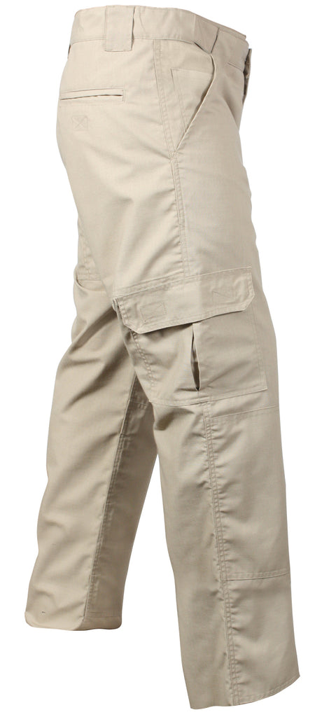 Khaki - Tactical Lightweight Duty Field Pants - Poly Cotton Rip-Stop ...