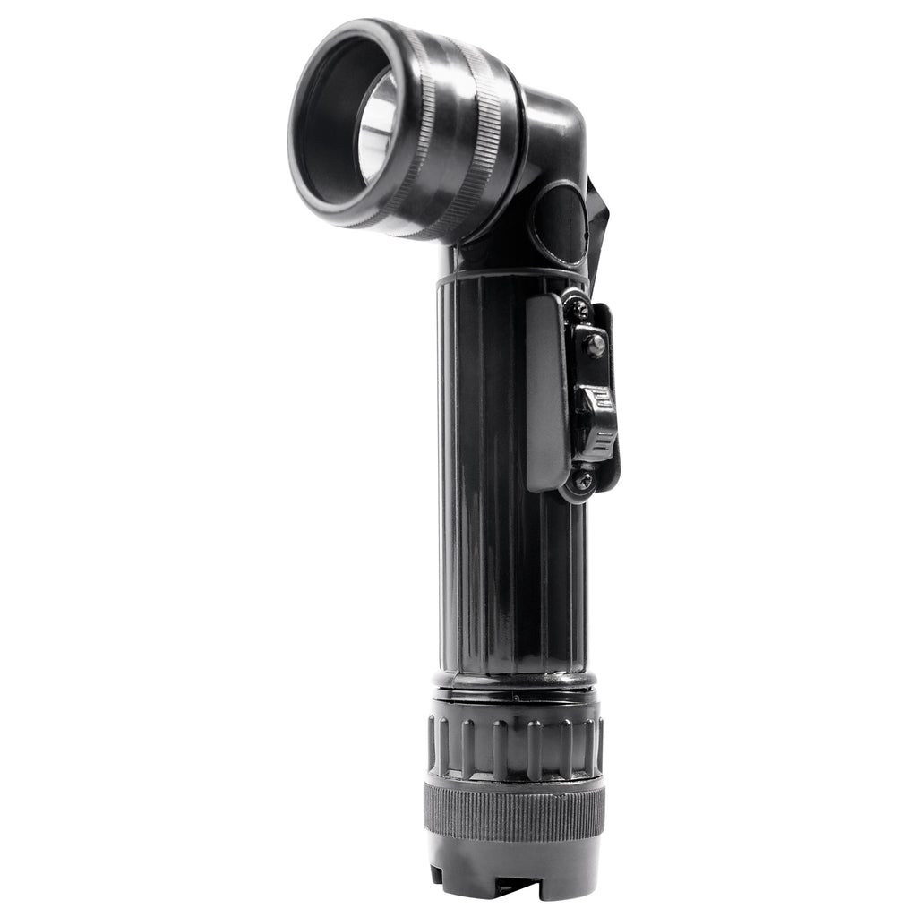 Black GI Military Style C-Cell Anglehead Flashlight - Army Crookneck ...