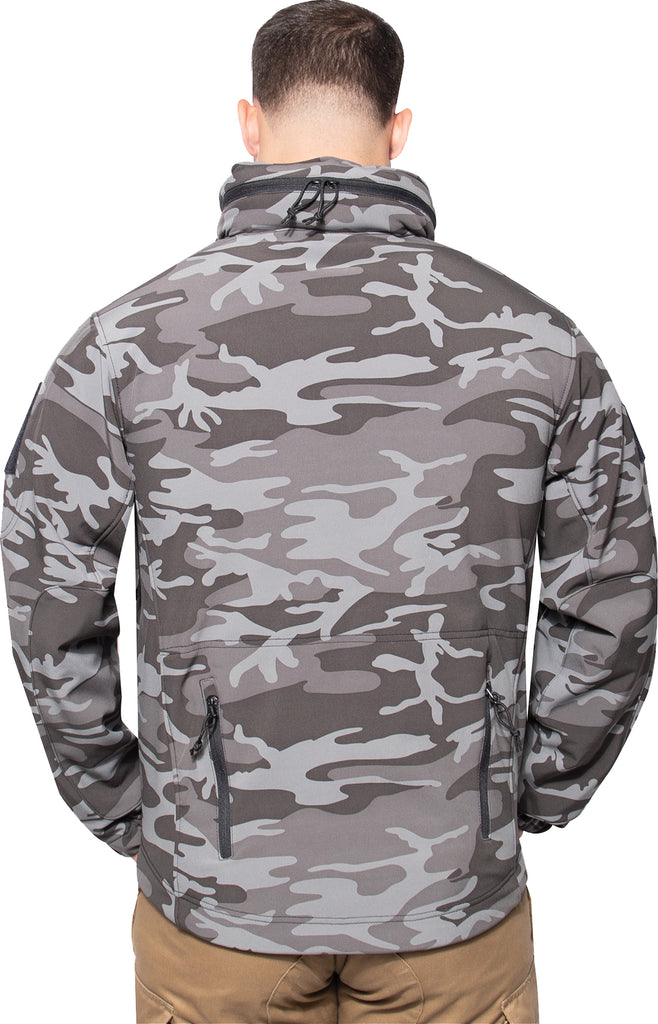 Black Camo Special Ops Soft Shell Jacket - Galaxy Army Navy