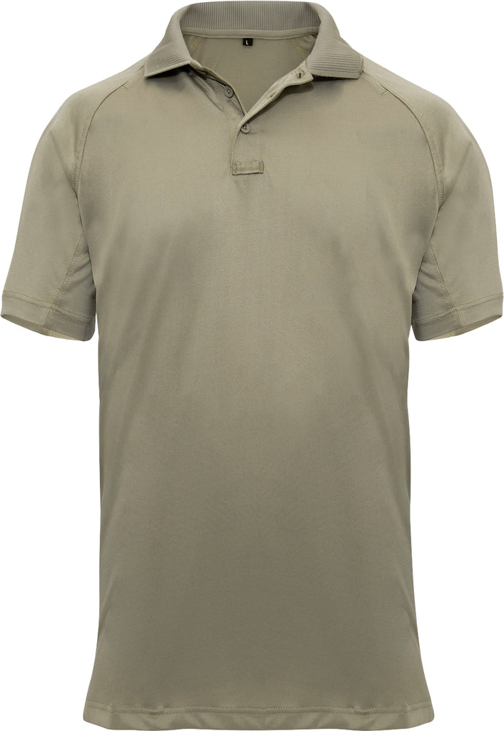 Tan - Performance Moisture Wicking Work Duty Tactical Polo Shirt ...