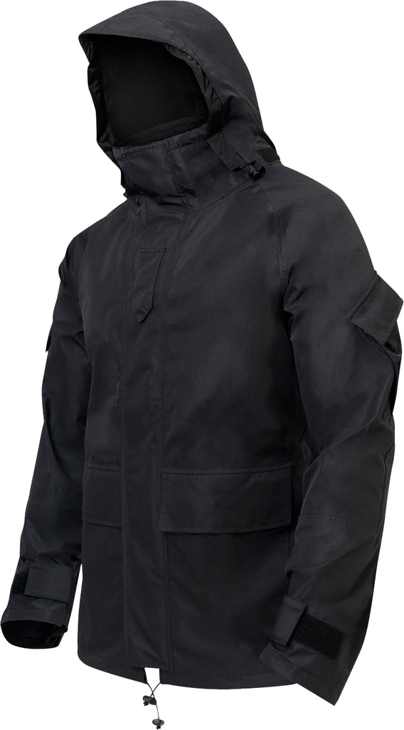 Black Tactical Hard Shell Waterproof Jacket - Galaxy Army Navy