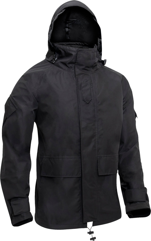 Black Tactical Hard Shell Waterproof Jacket - Galaxy Army Navy