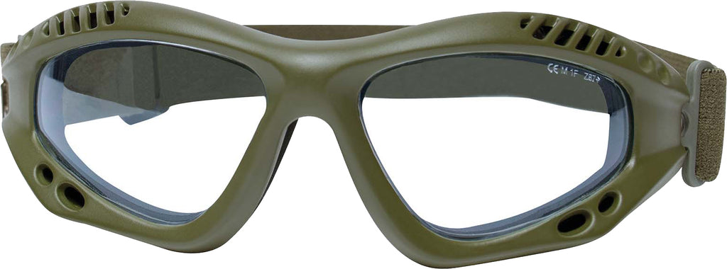 Olive Drab / Clear ANSI Rated Tactical Goggles - Galaxy Army Navy