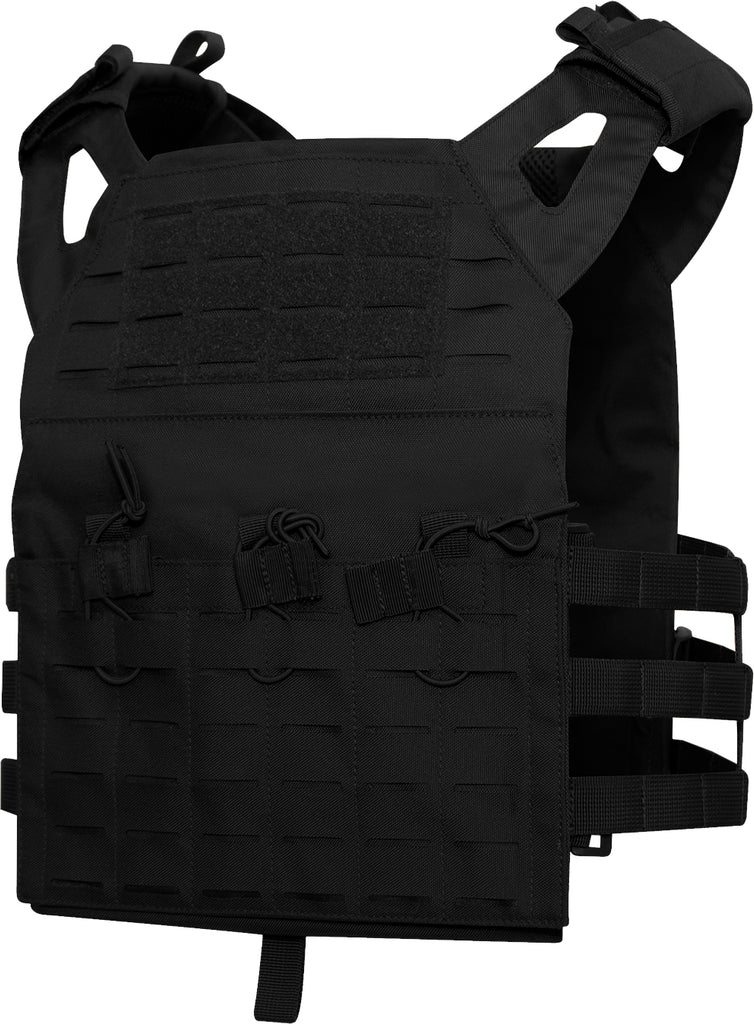 Black Laser Cut MOLLE Lightweight Armor Carrier Vest - Galaxy Army Navy