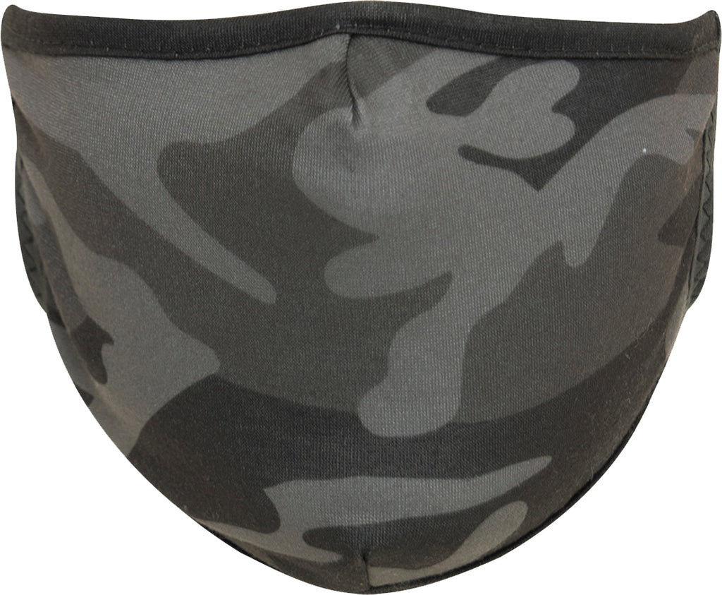 Black Camouflage 3-Layer Polyester Face Mask - Galaxy Army Navy