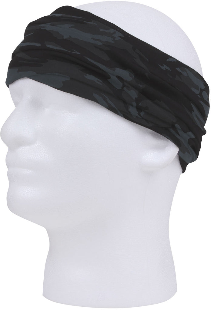 Black Camo Multi-Use Neck Gaiter and Face Covering Tactical Wrap ...