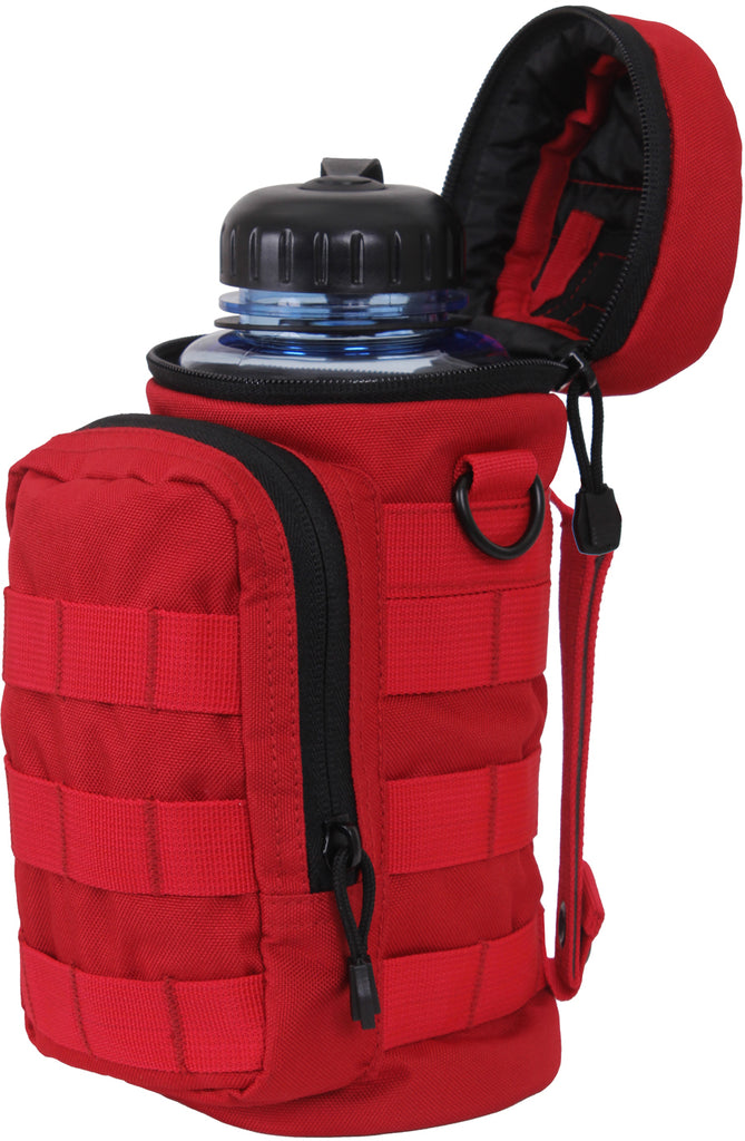 Red MOLLE Compatible Water Bottle Pouch - Galaxy Army Navy
