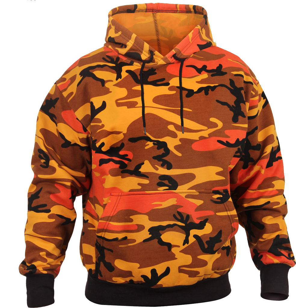Savage Orange Camo Pullover Hooded Sweatshirt - Galaxy Army Navy