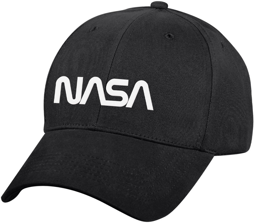 Black NASA Worm Logo Low Profile Cap - Galaxy Army Navy