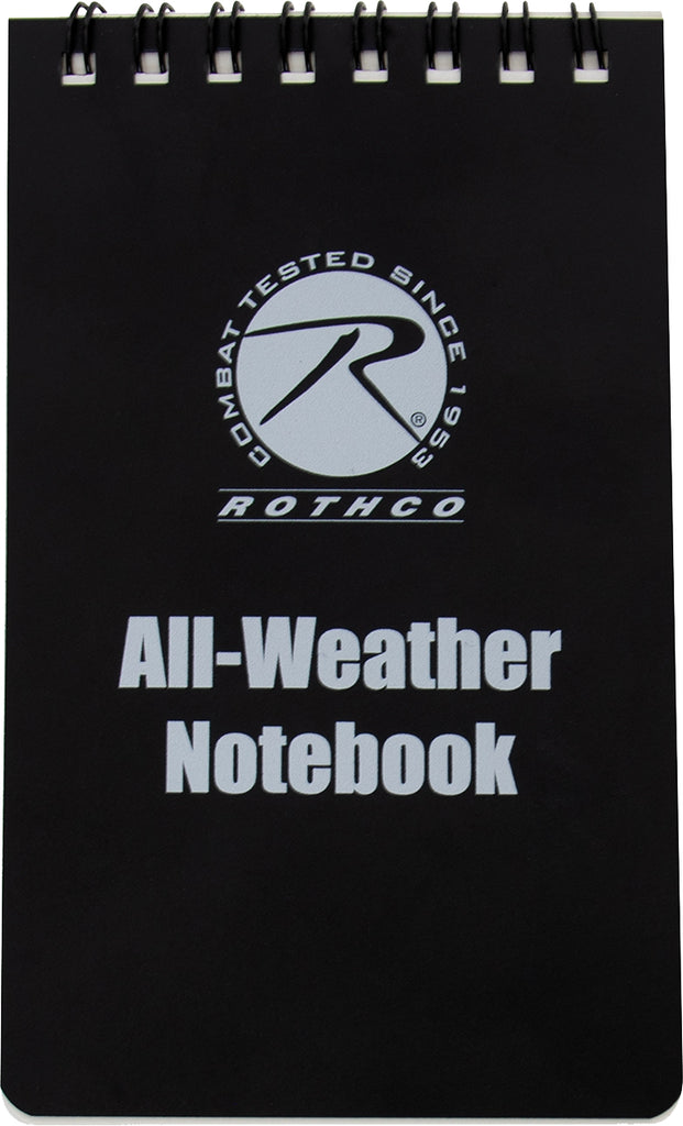 Black - All-Weather Waterproof Notebook (3" X 5") - Galaxy Army Navy