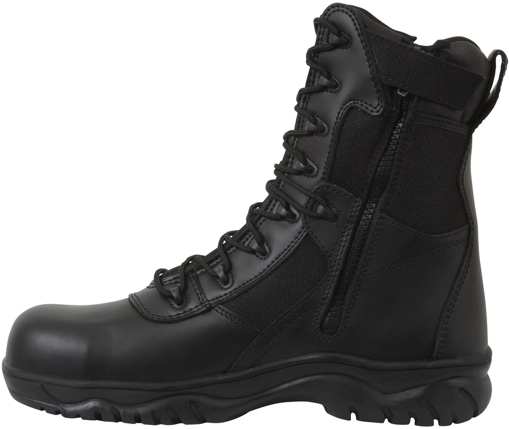 Black - Forced Entry Composite Toe Tactical Boots with Side Zipper 8 in ...