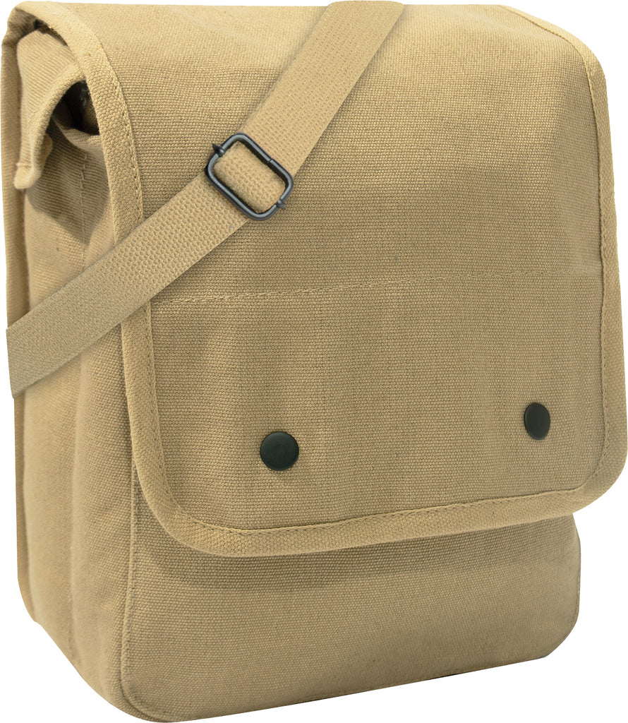 Khaki - Canvas Map Case Shoulder Bag - Galaxy Army Navy