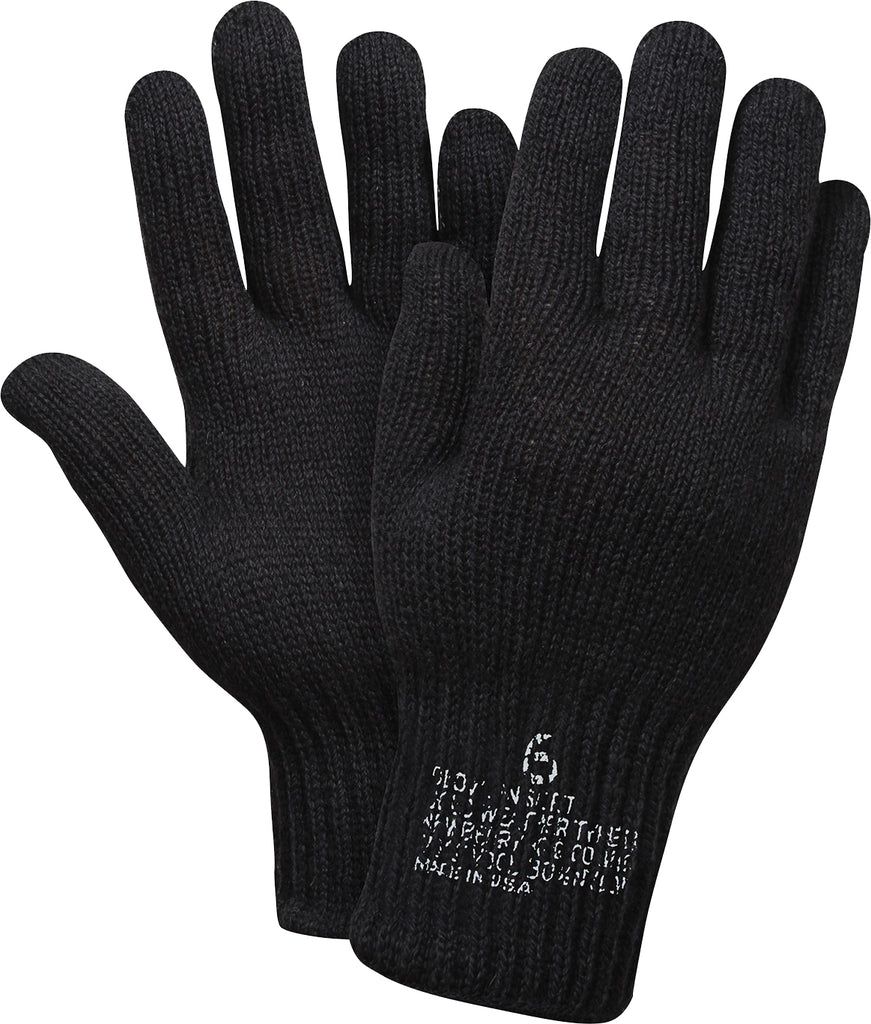 Black - Genuine GI Glove Liners Wool Nylon Glove Inserts USA Made ...