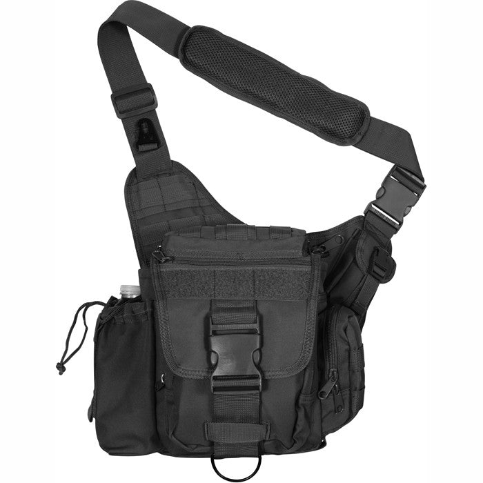Black - Military MOLLE Compatible Advanced Tactical Shoulder Bag ...