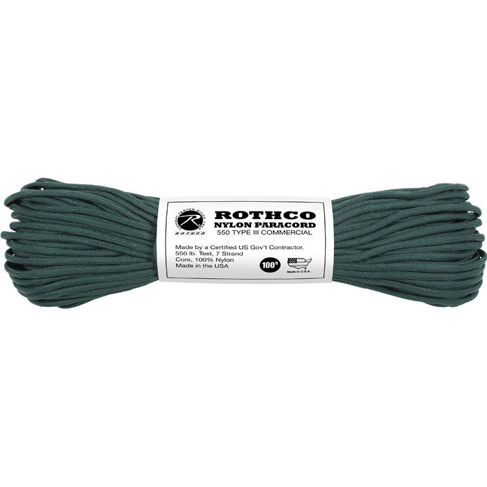 Hunter Green - Military Grade 550 LB Tested Type III Paracord Rope 100 ...