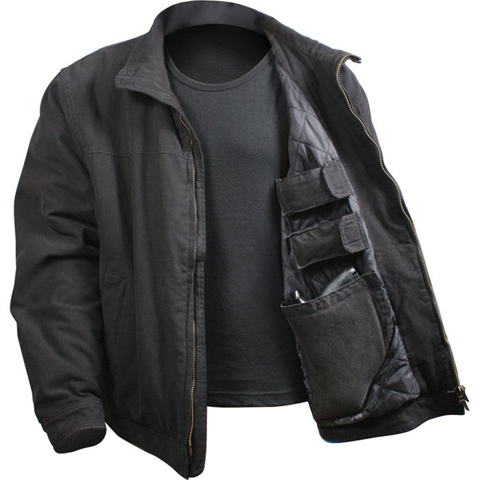 Black - Tactical 3 Season Concealed Weapon Carry Jacket - Galaxy Army Navy