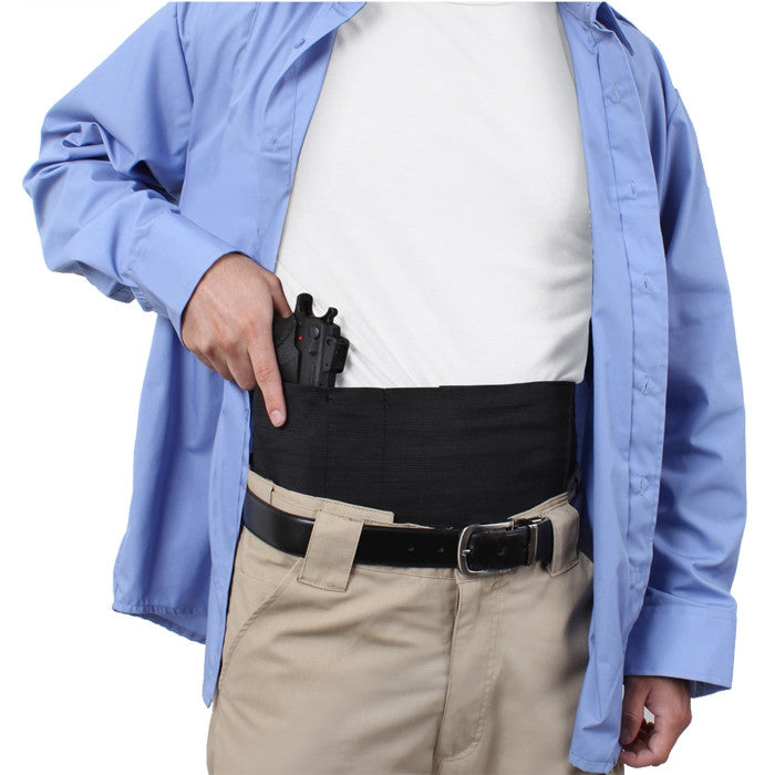 Black - Tactical Concealed Elastic Dual Belly Holster - Galaxy Army Navy