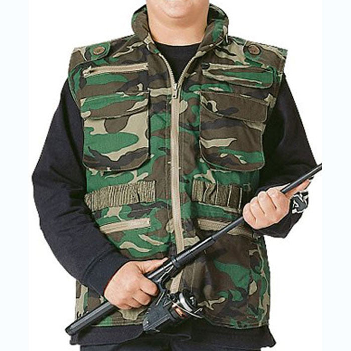 Woodland Camouflage - Kids Outdoor Ranger Vest - Galaxy Army Navy