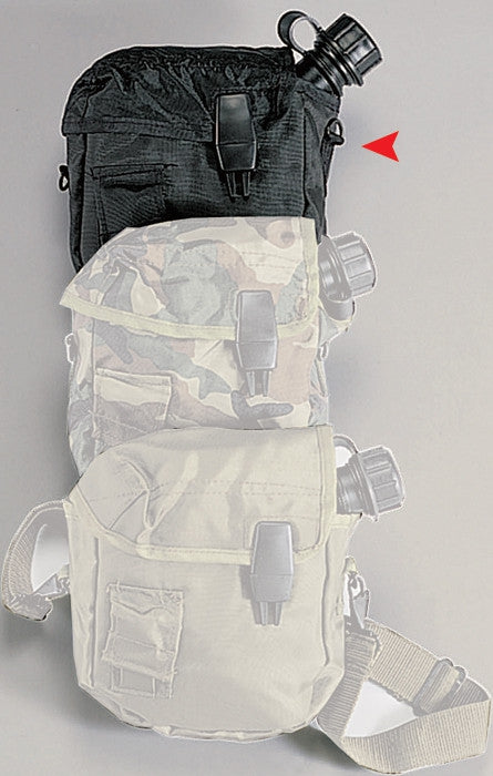 Black - Military GI Style 2 Quart Bladder Canteen Cover - Galaxy Army Navy