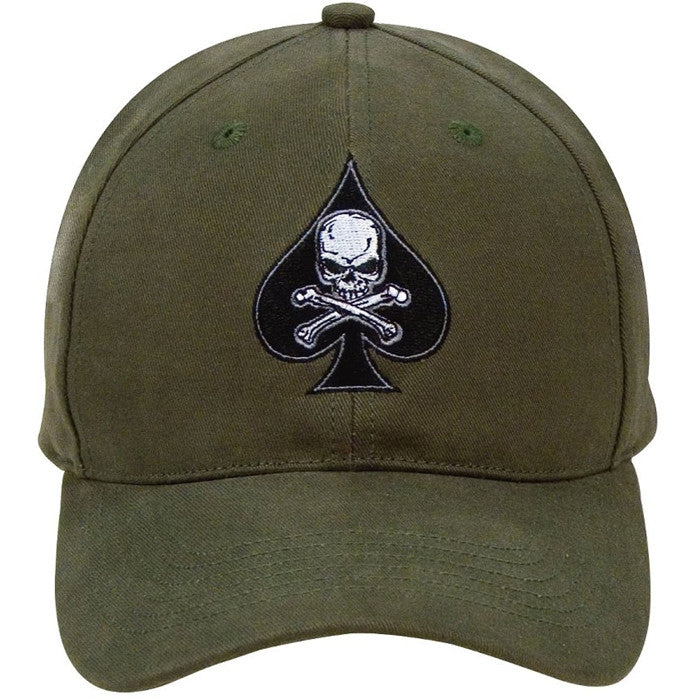 Olive Drab - Military Adjustable Cap with Army Death Spade Emblem ...