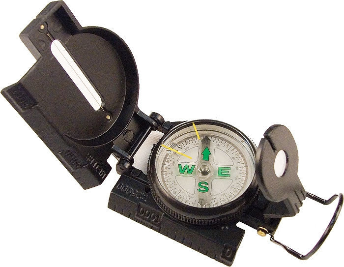 Black - Military GI Style Marching Lensatic Compass - Galaxy Army Navy