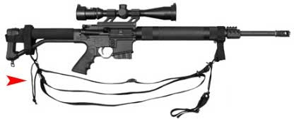 Black - Military Style 3-Point Rifle Sling - Galaxy Army Navy