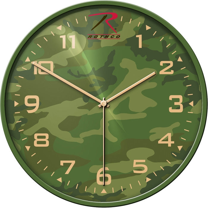 Woodland Camouflage - Tradition Military Wall Clock - Galaxy Army Navy
