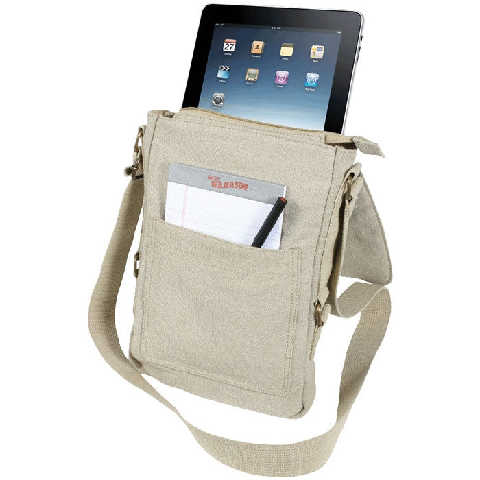 Khaki - Vintage Canvas Military Tech Bag - Galaxy Army Navy