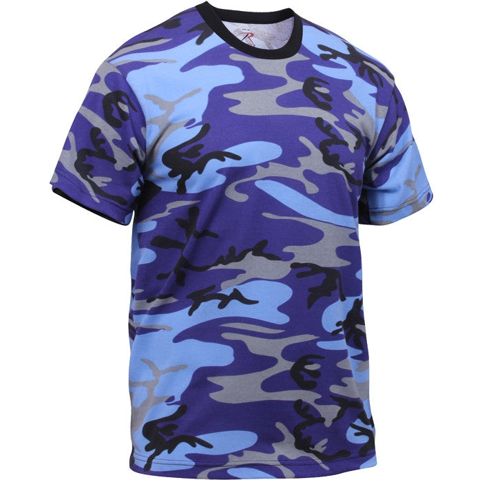 Electric Blue Camouflage - Military T-Shirt - Galaxy Army Navy