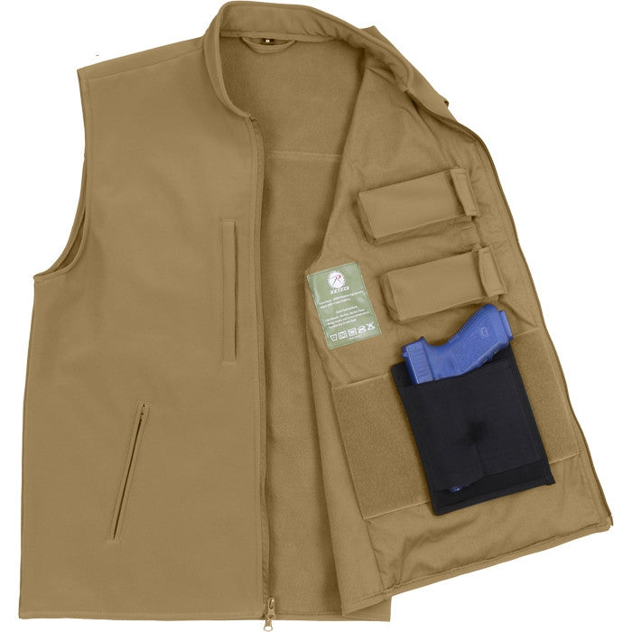 Coyote Brown - Concealed Carry Soft Shell Tactical Vest - Galaxy Army Navy