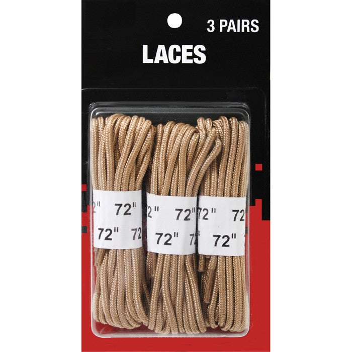 Desert Tan - Boot Laces 3 Pack - Nylon 72 in. - Galaxy Army Navy